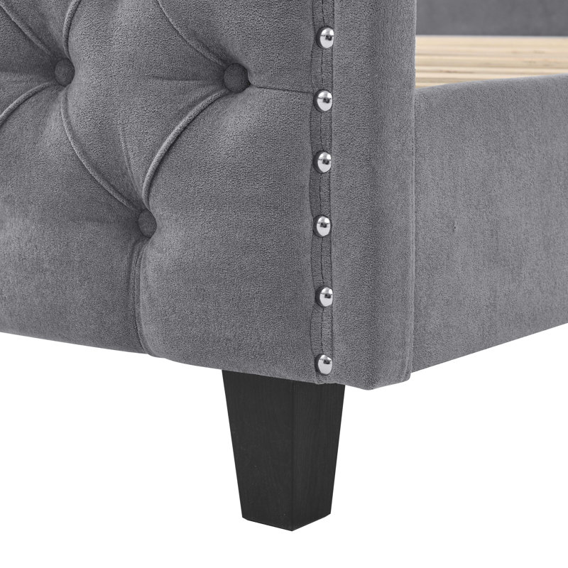 Alcott Hill® Royale Diamond-Tufted Upholstered Bed Frame & Reviews | Wayfair